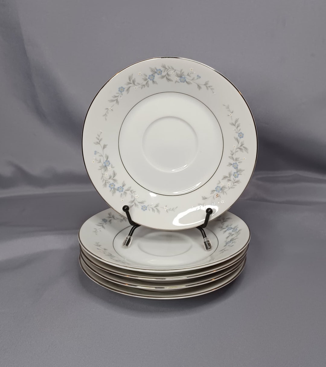 Japan - "forget Me Not" (blue) - Set of 5 Saucers 6" - Etsy