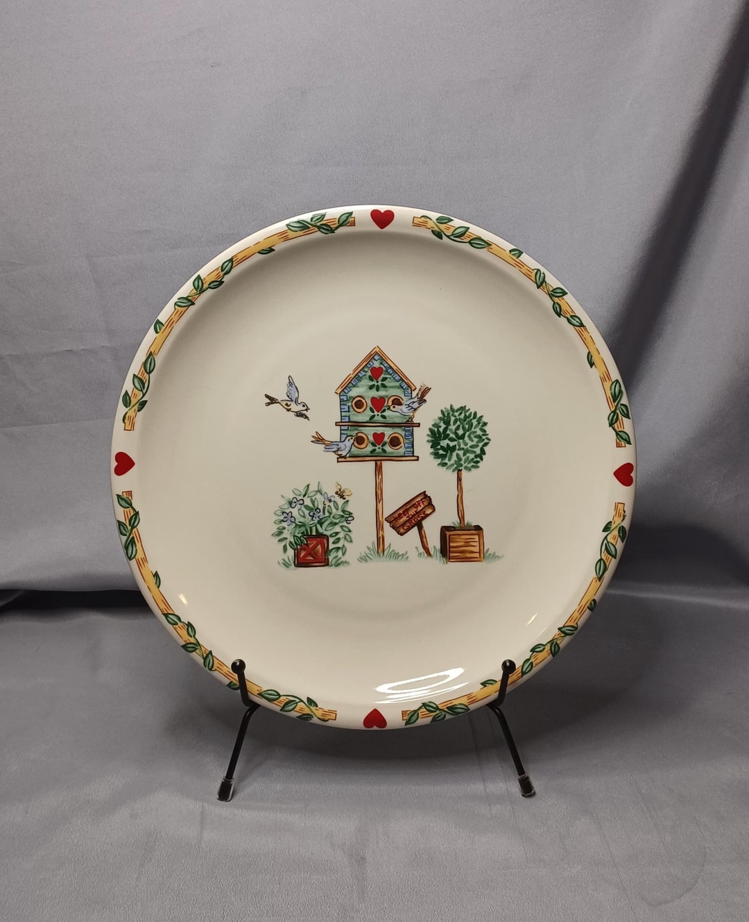 Thomson Pottery birdhouse china Set of 6 Dinner Plates 10 1/4 - Etsy