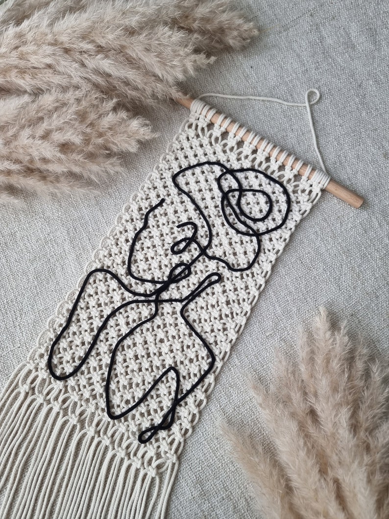 Minimalist One Line Art Macrame Wall Decor Geometric Decor - Etsy UK