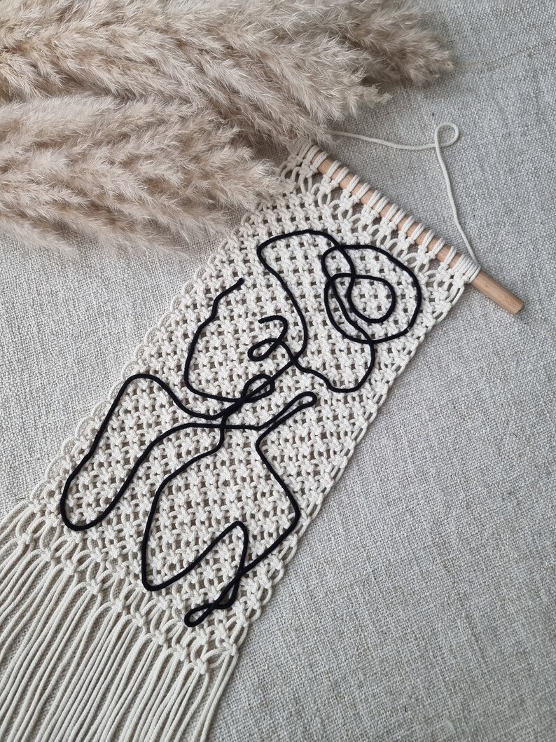 Minimalist One Line Art Macrame Wall Decor Geometric Decor - Etsy UK