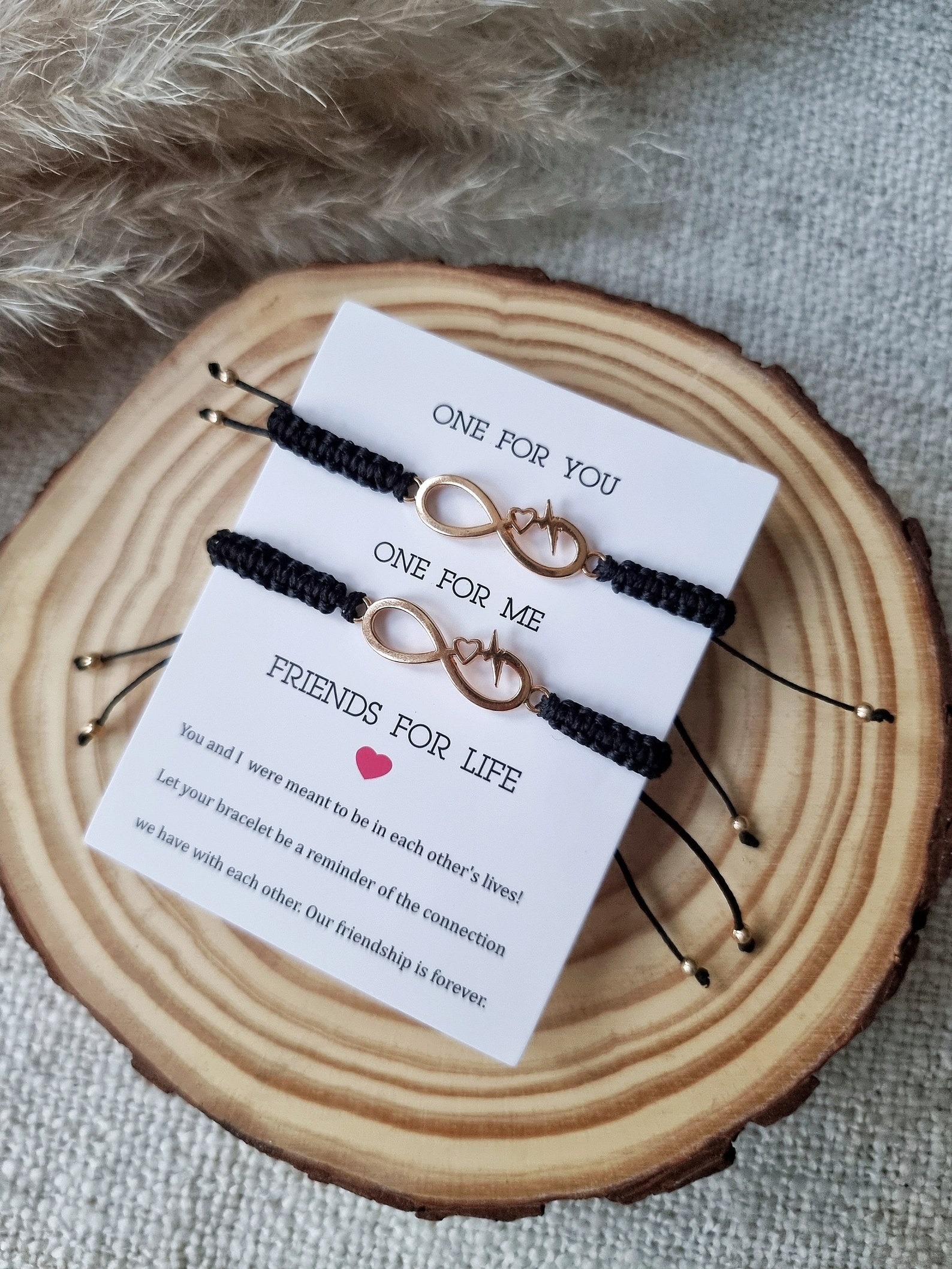 Set of 2 Best Friend Bracelet. Matching Heart Friendship Bracelet ...