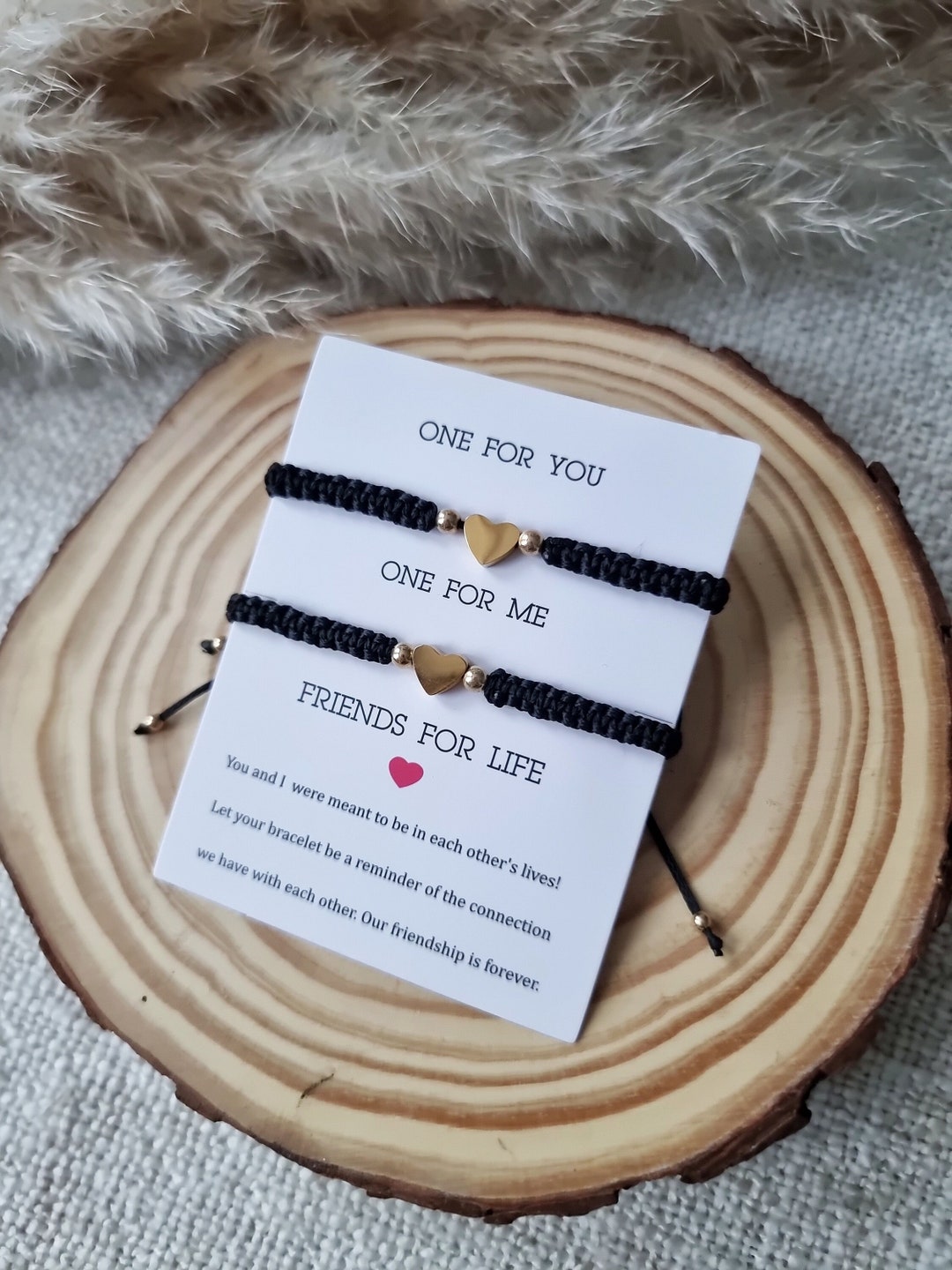 Set of 2 Best Friend Bracelet. Matching Heart Friendship Bracelet ...