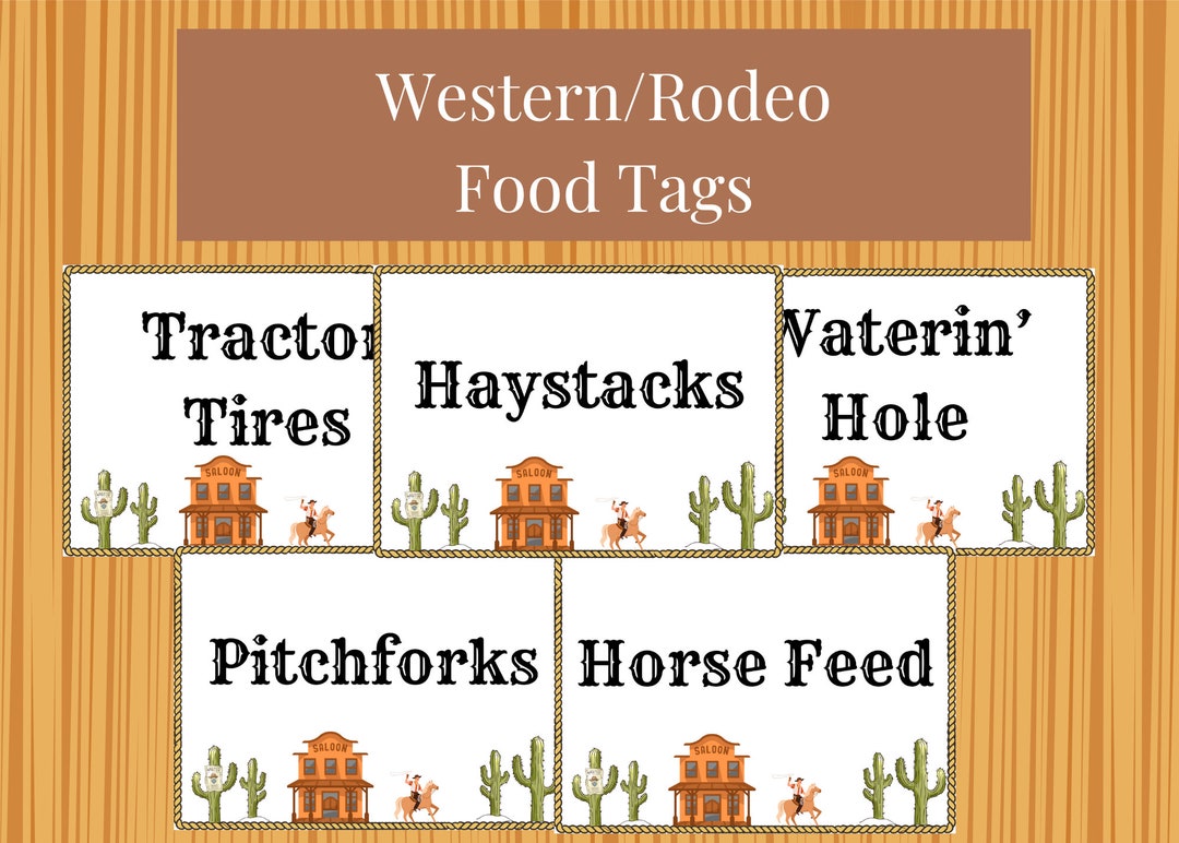 Rodeo Birthday: Western-inspired Food Tags | Cowboy Celebration ...