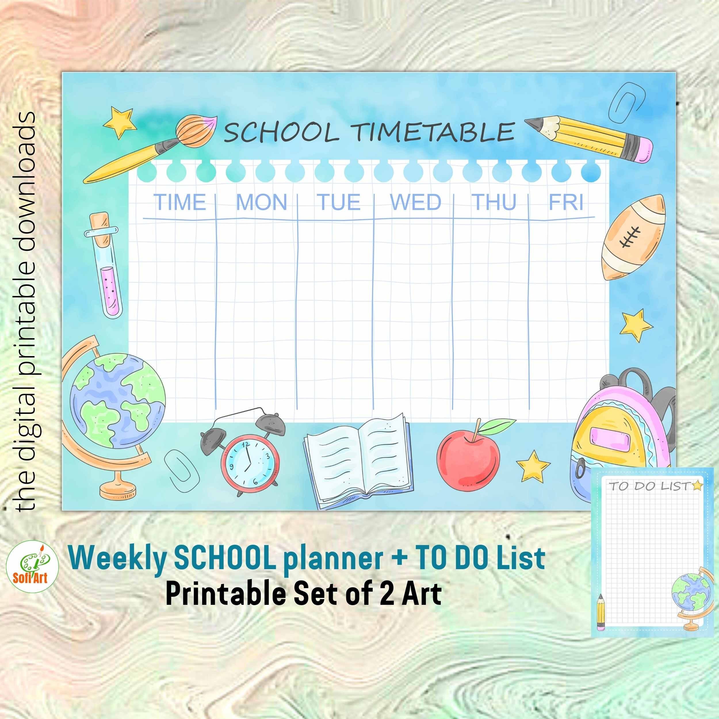 Printable School Weekly Planner for Kids 2023 and to Do List - Etsy