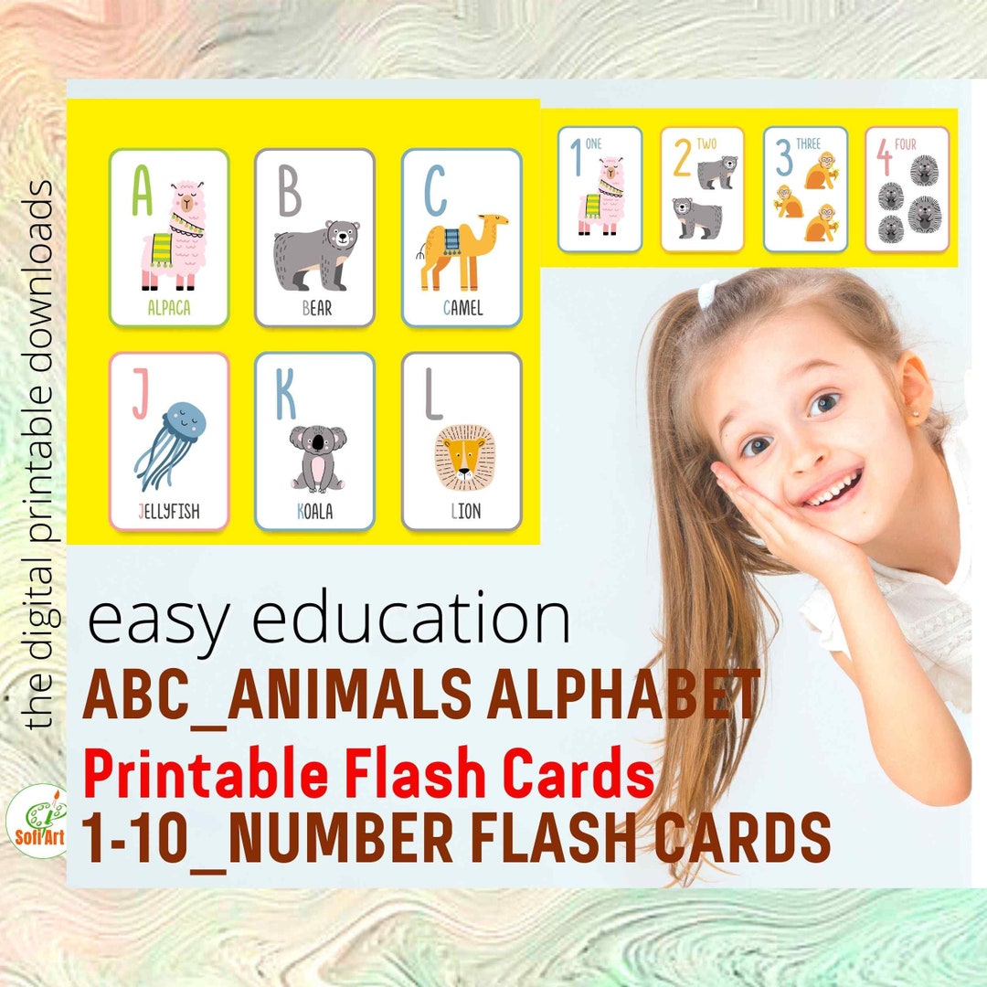 Alphabet Flashcards Printable Homeschool Preschool Home - Etsy