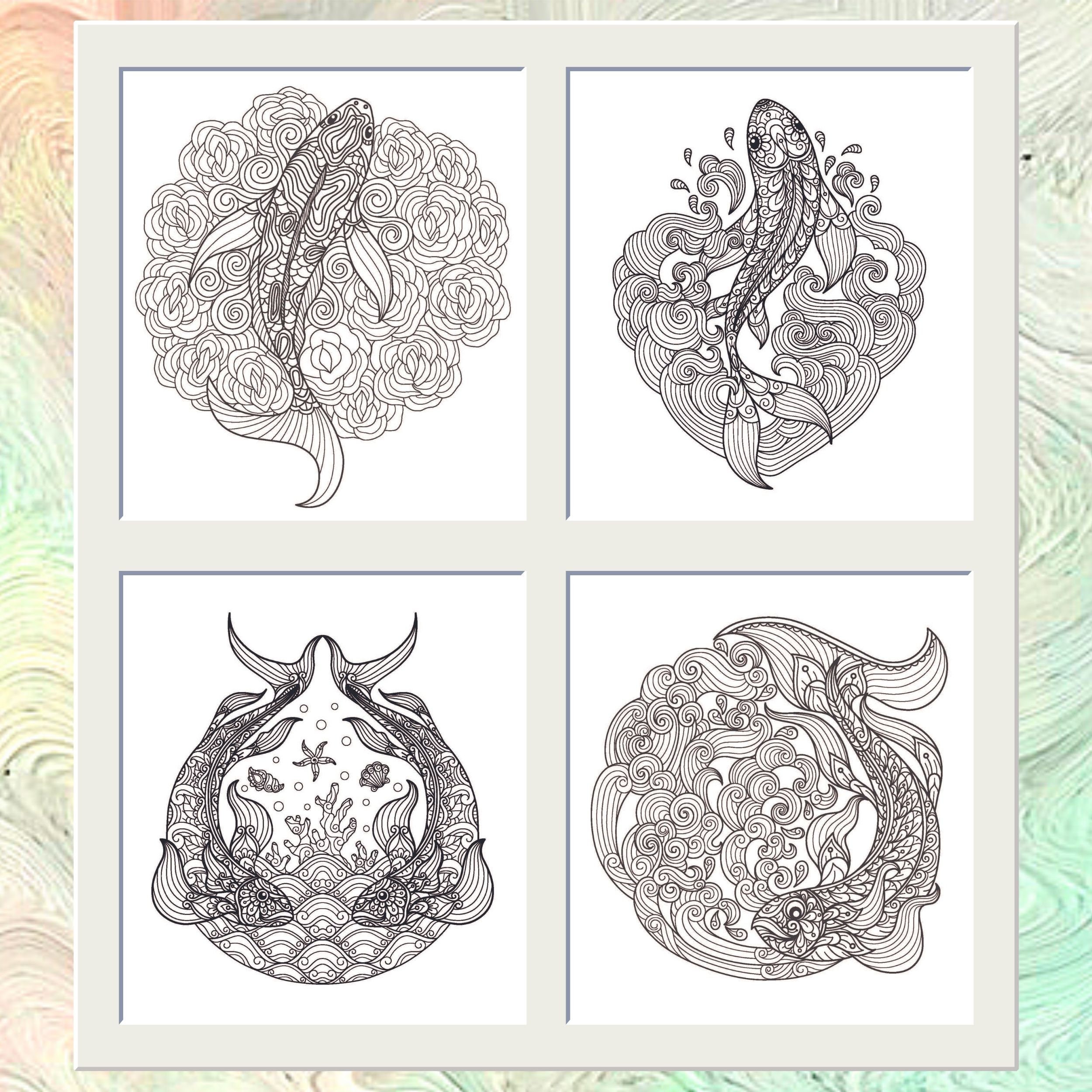 28 Fish Coloring Book Pages | Koi Carp | for Adults and Kids | PDF File ...