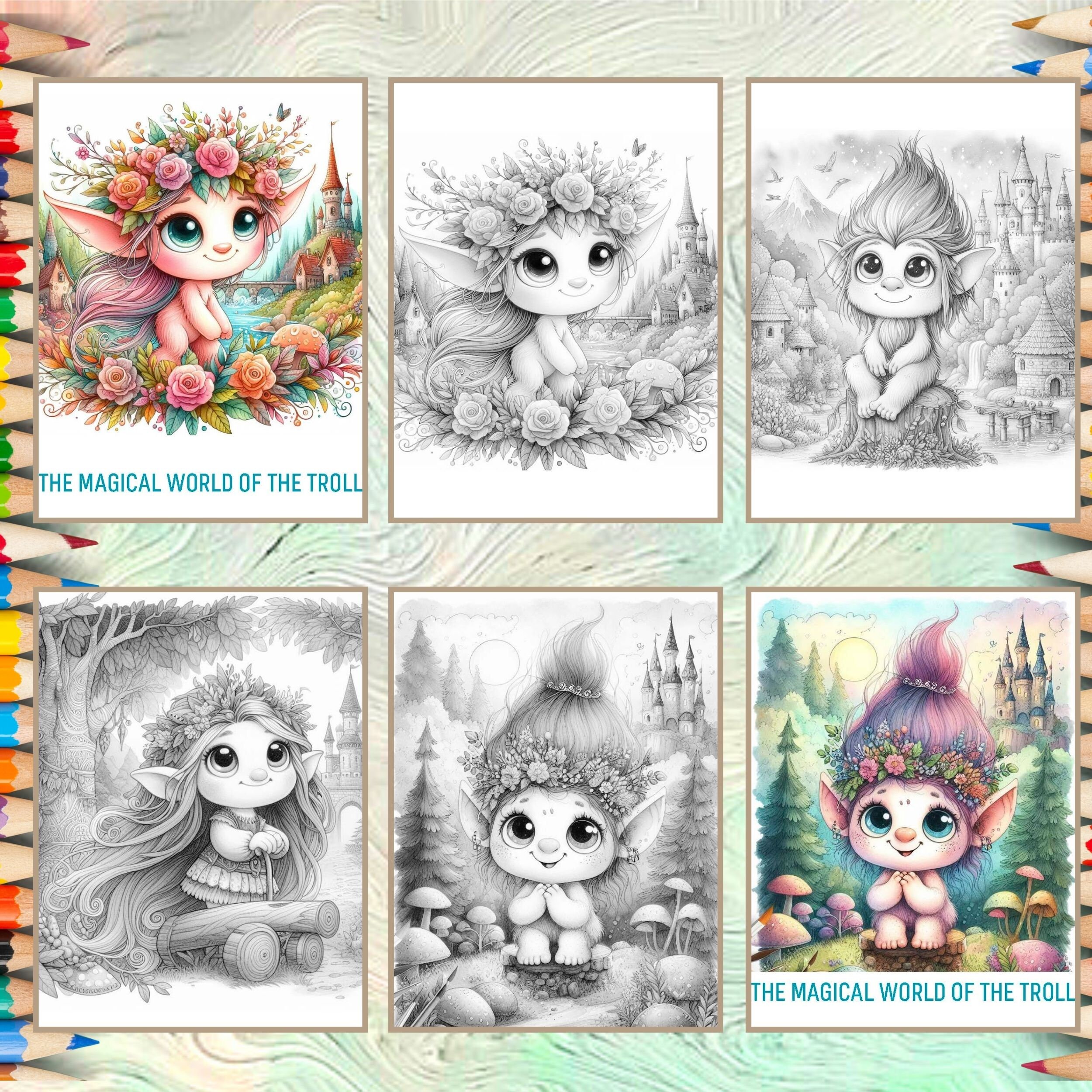 Troll Coloring Page Book, the Magical World of the Troll Fantasy ...