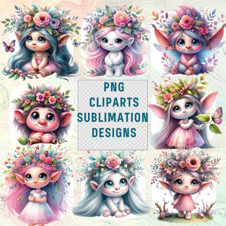 Fairy Troll Clipart: 3D Fantasy PNG SVG Files (instant Download) - Etsy
