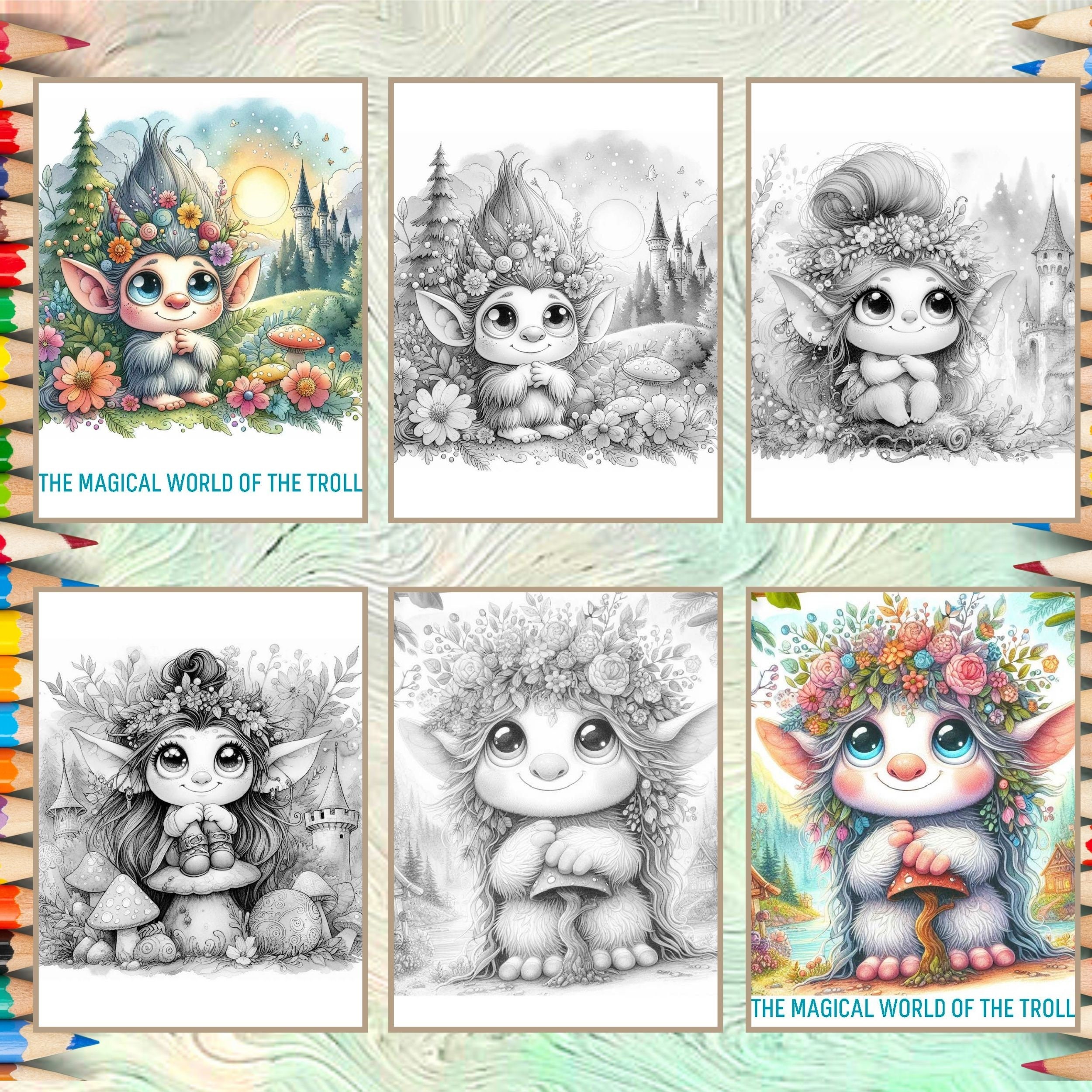 Troll Coloring Page Book, the Magical World of the Troll Fantasy ...