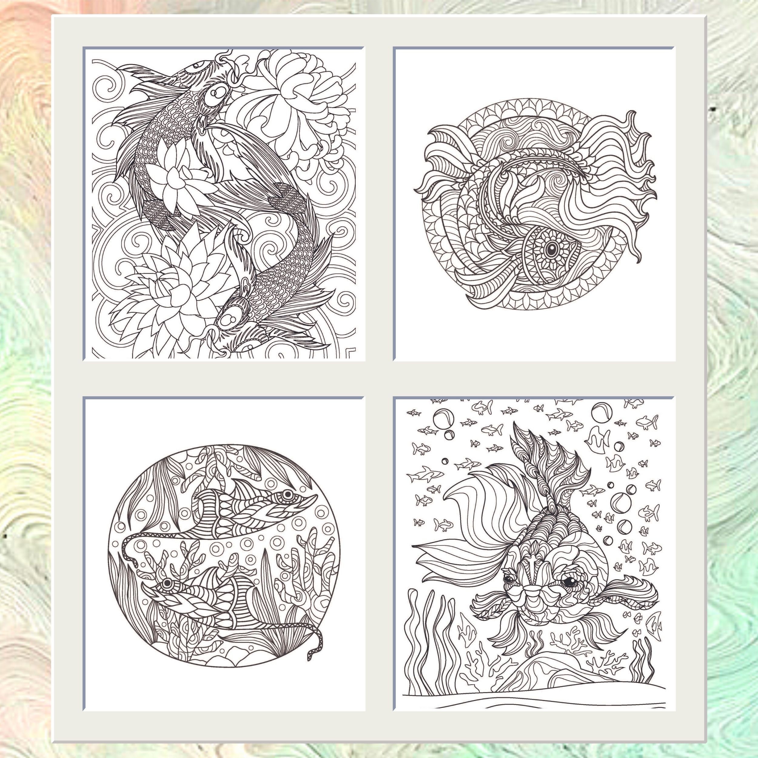 28 Fish Coloring Book Pages | Koi Carp | for Adults and Kids | PDF File ...