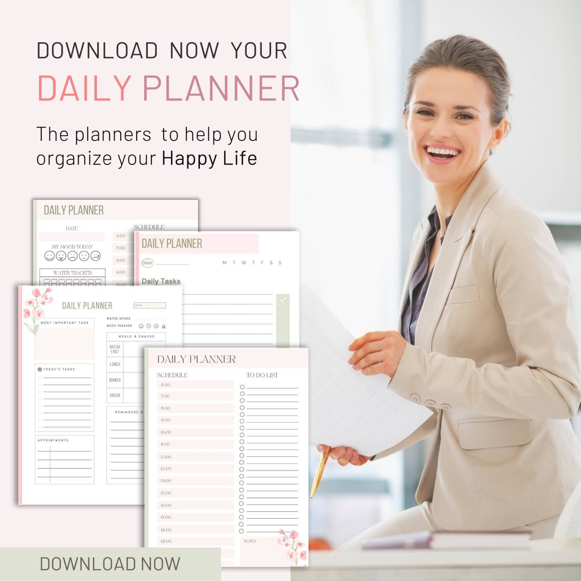 Printable Planner 2024 for Your Happy Life Daily Planner Schedule ...