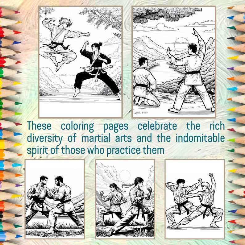 Coloring Books With Beautiful Positions of Many Types of Martial Arts ...