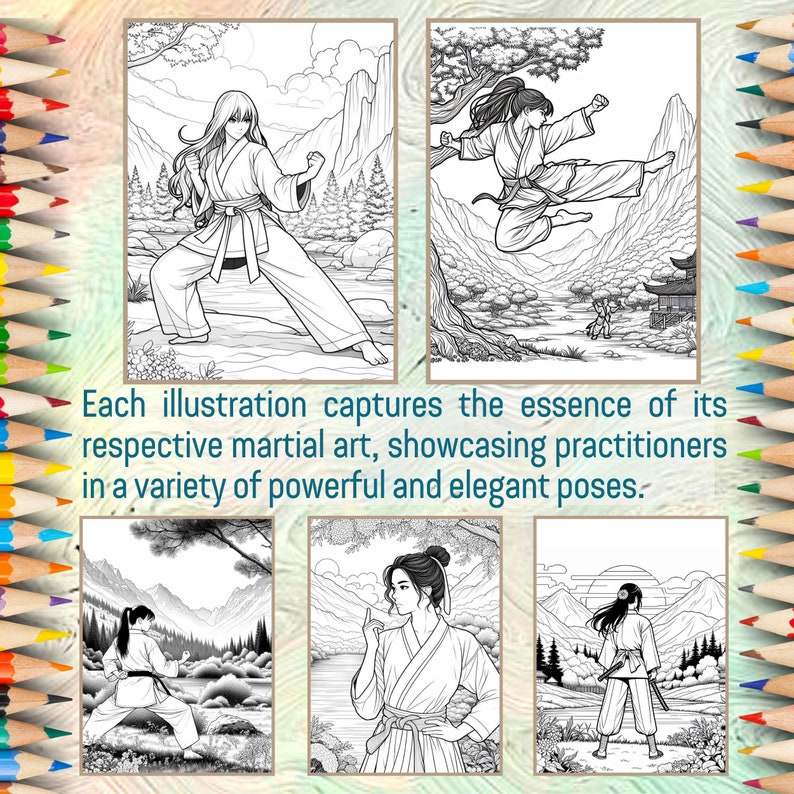 Coloring Books With Beautiful Positions of Many Types of Martial Arts ...