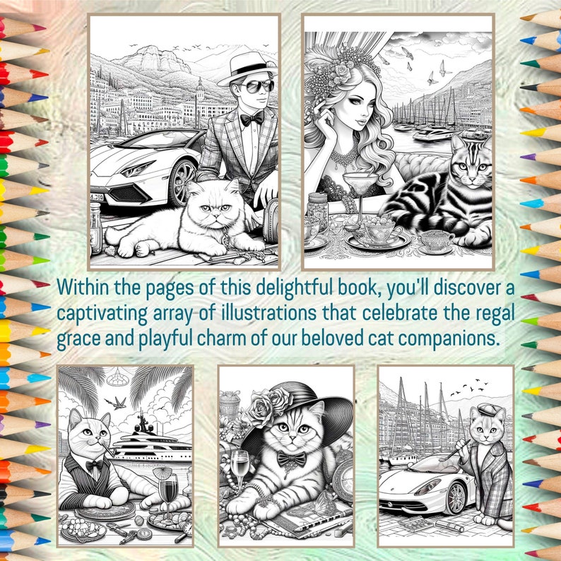 Cats Coloring Book, Fantasy Coloring Pages, Coloring for Adults and ...