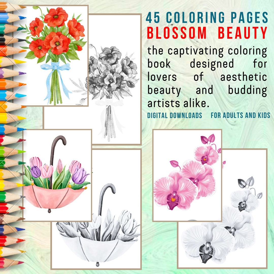 Botanical Flowers Coloring Pages Coloring Book Everyone Can Become a ...