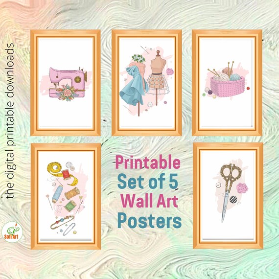 Set of 5 Beautiful Sewing Posters for Workshop Studio Cozy - Etsy