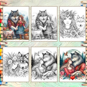Fairy Tale Wolf in Romantic Country Coloring Stress Relief for Relax ...