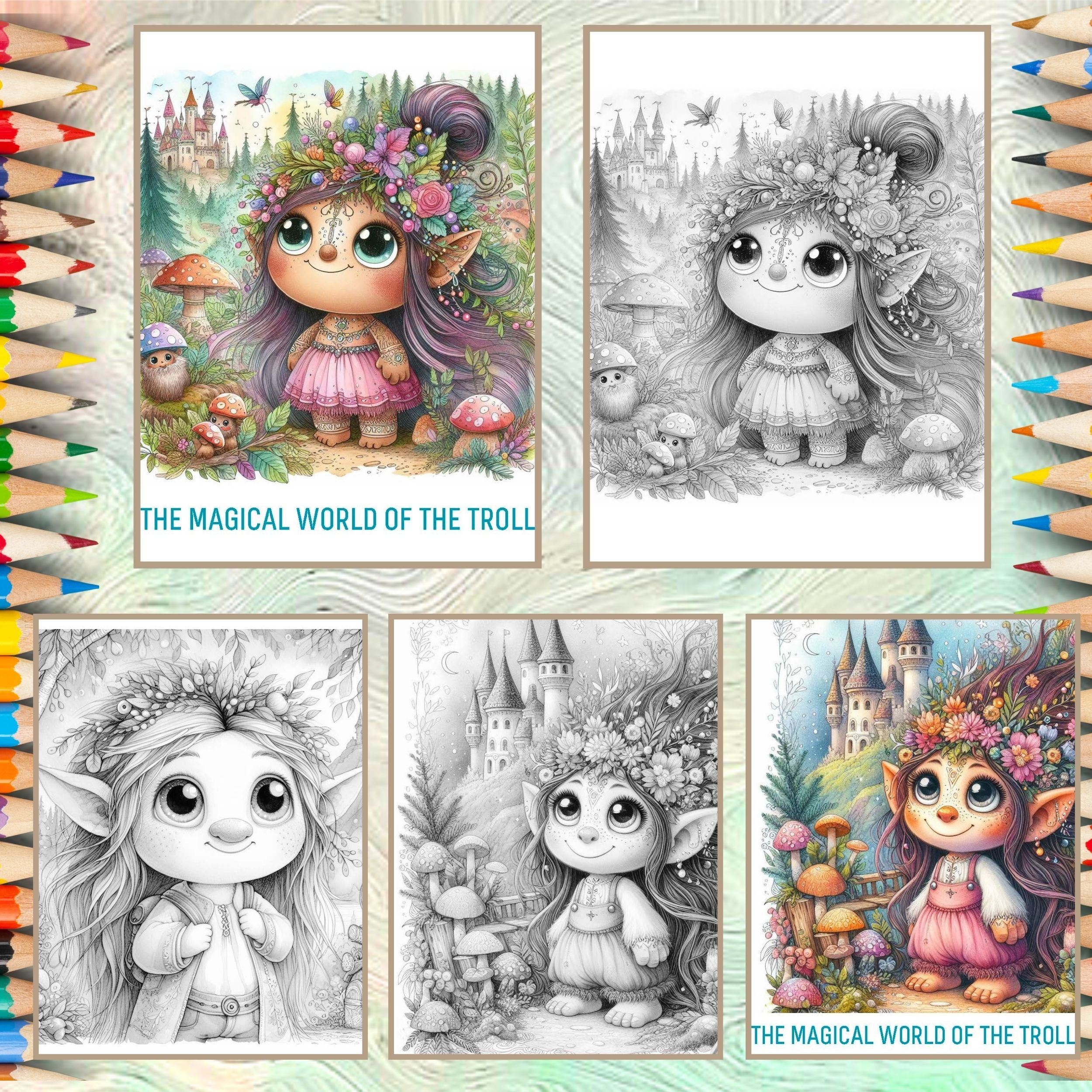 Troll Coloring Page Book, the Magical World of the Troll Fantasy ...