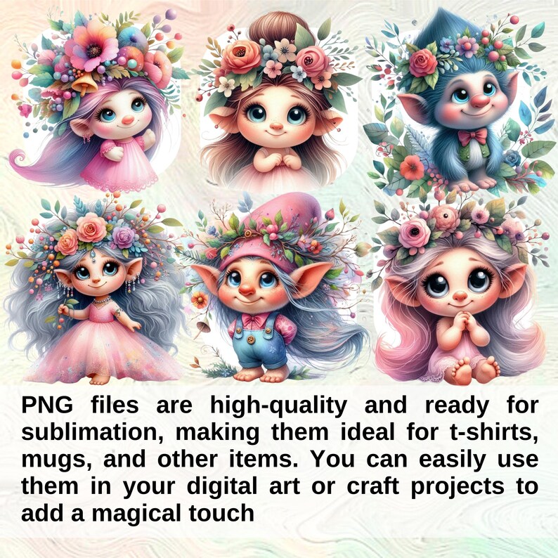 Fairy Troll Clipart: 3D Fantasy PNG SVG Files (instant Download) - Etsy