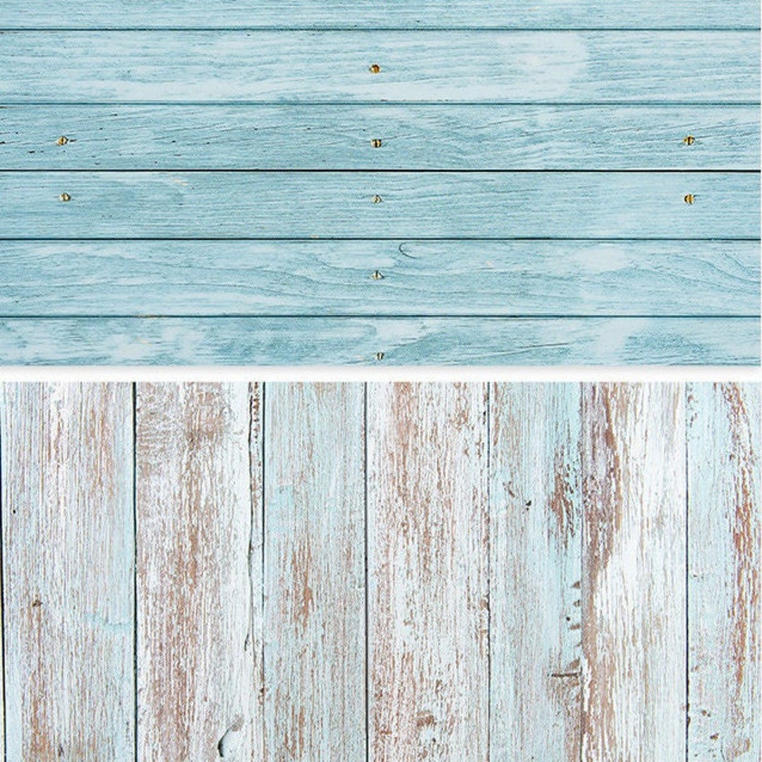 Blue Wood Photography Backdrop,(2 in 1) Two-sided Flat Lay Background ...
