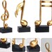 3 Pcs Music Note Figurines, Gold Sculpture Musical Note Resin Statue ...