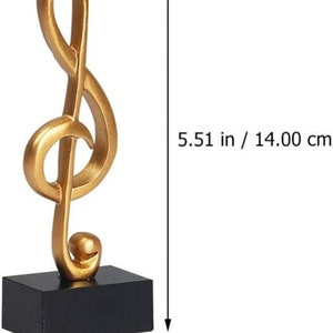 3 Pcs Music Note Figurines, Gold Sculpture Musical Note Resin Statue ...