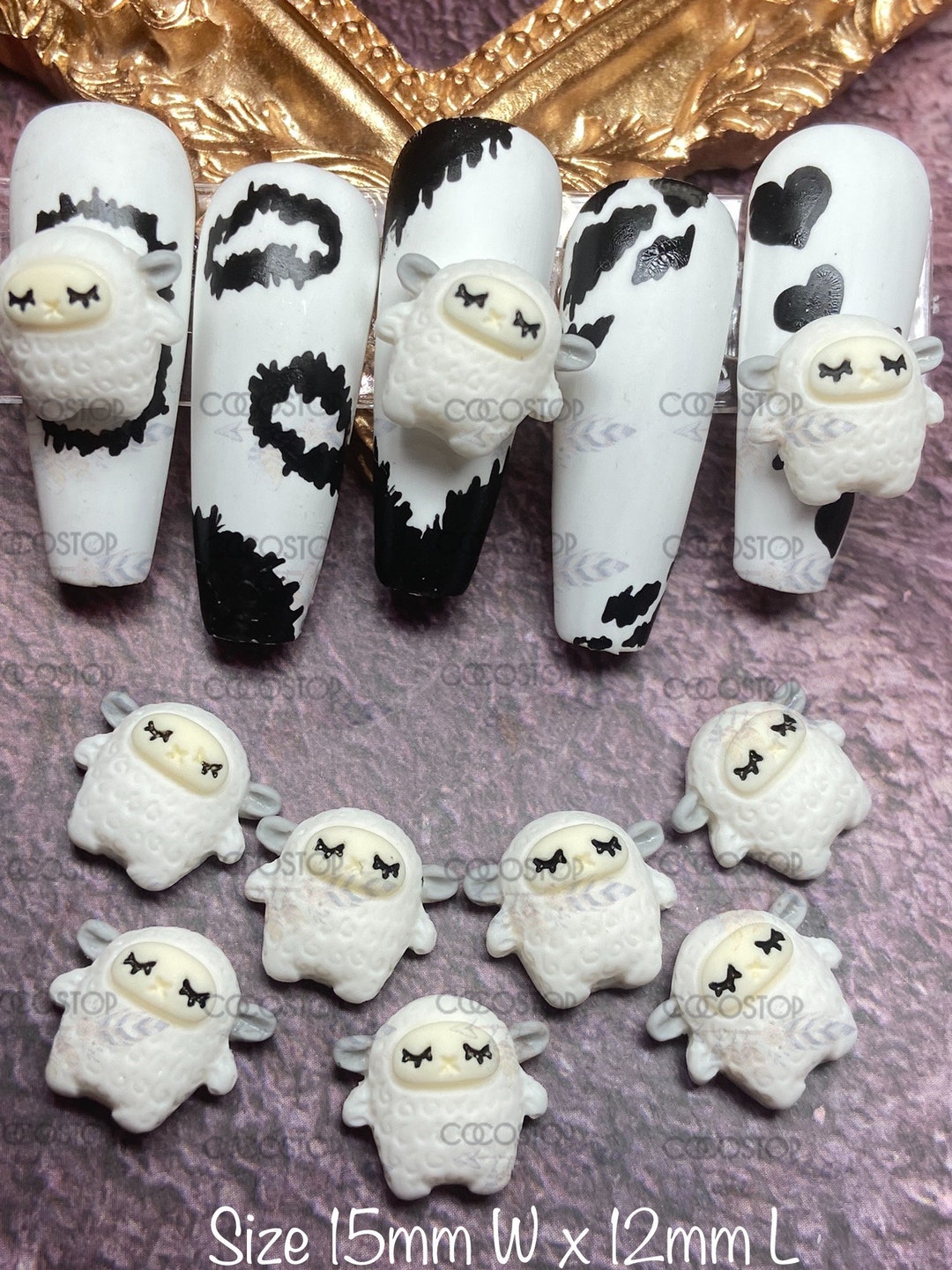 Kawaii Sheep Nail Charms 3D Nail Art - Etsy