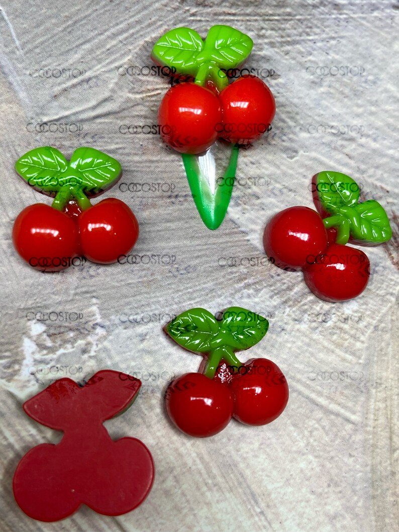 Kawaii Cherry 3D Nail Charms DIY Crafts - Etsy