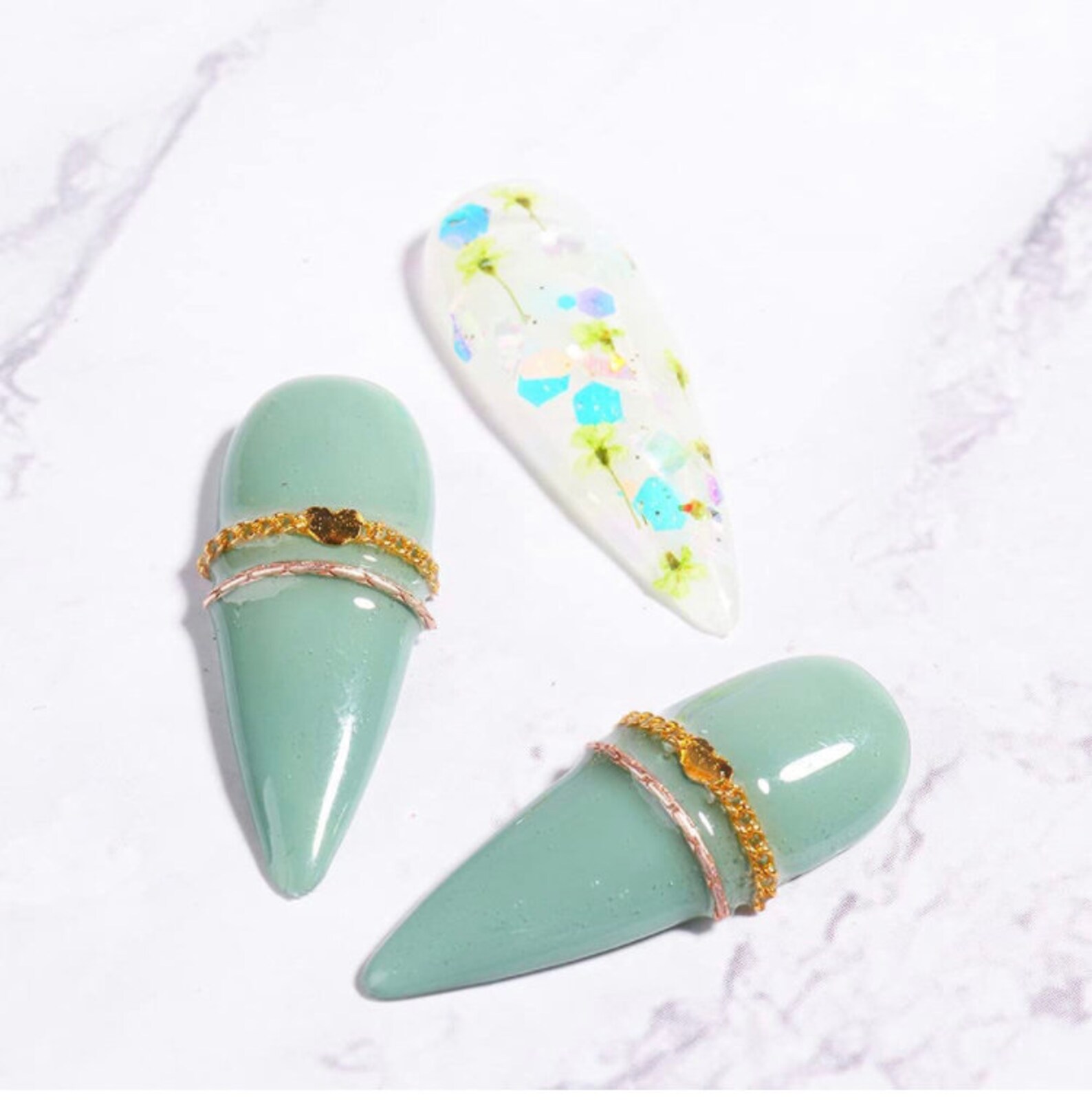 Nail Chains Metallic 3D Nail Charms - Etsy