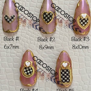 Gold Chess Heart Nail Jewelry 3D Nail Charms Nail Art Decoration DIY ...