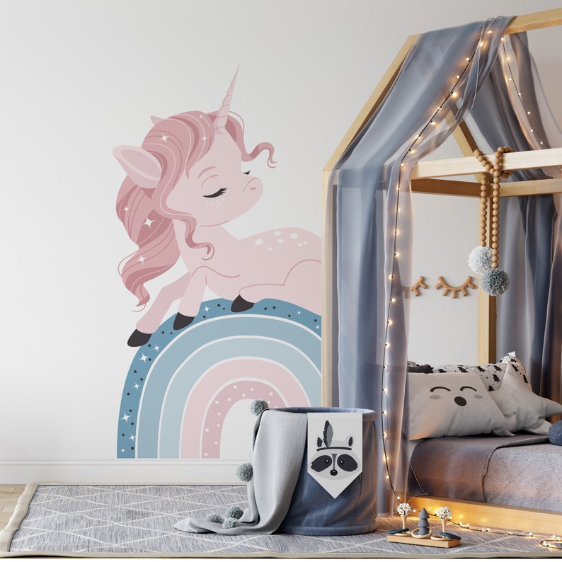 Unicorn Wall Decal Unicorn Vinyl Decal Princess Room Decor | Etsy