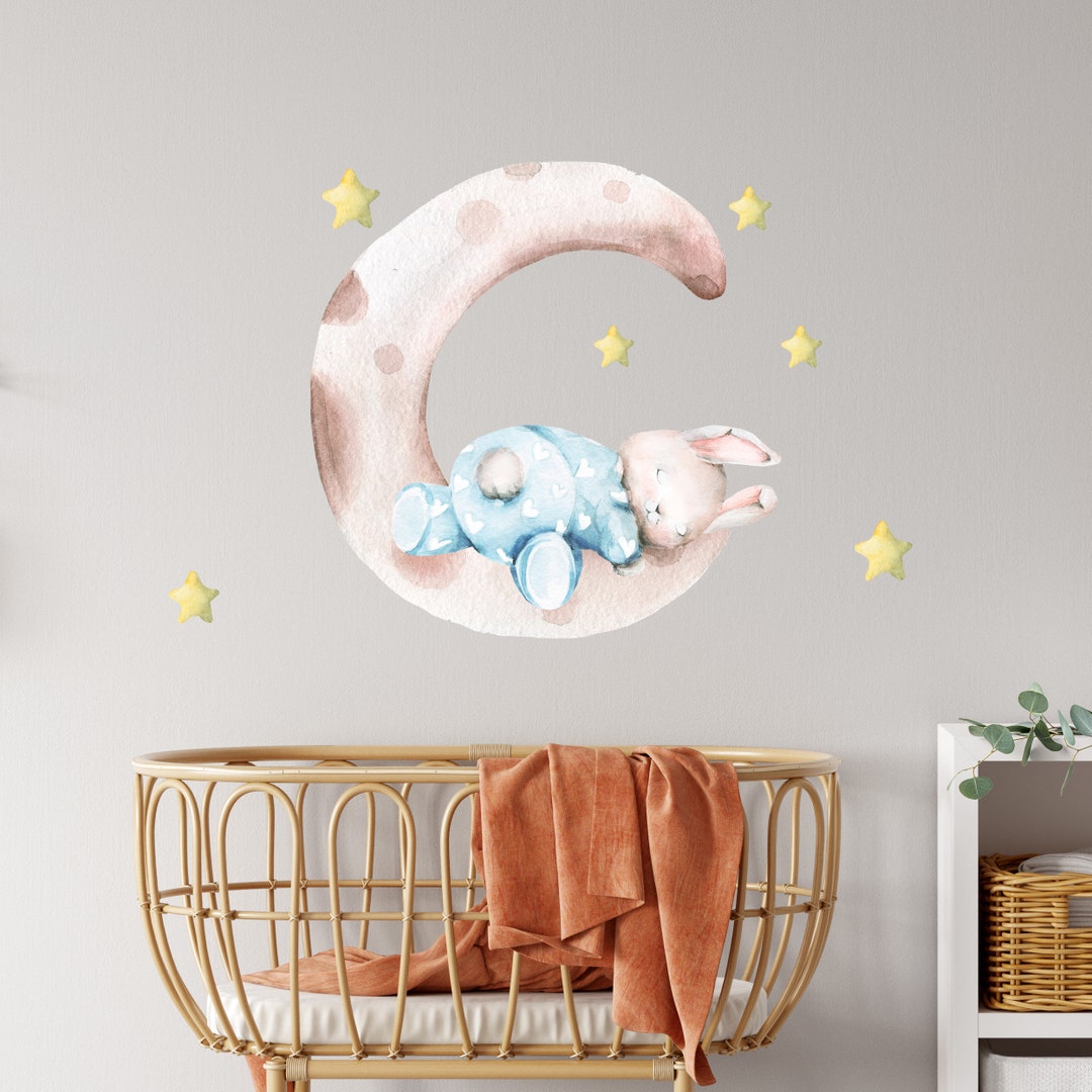 Bunny Wall Decals for Nursery Room, Kids Wall Decal, Custom Vinyl Decal ...