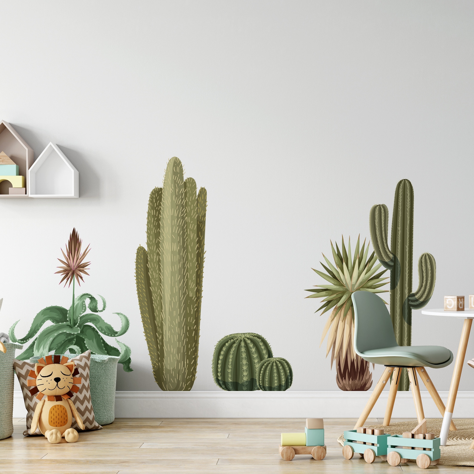 Cactus Decal Tropical Wall Decal Cacti Nursery Decor Cactus | Etsy