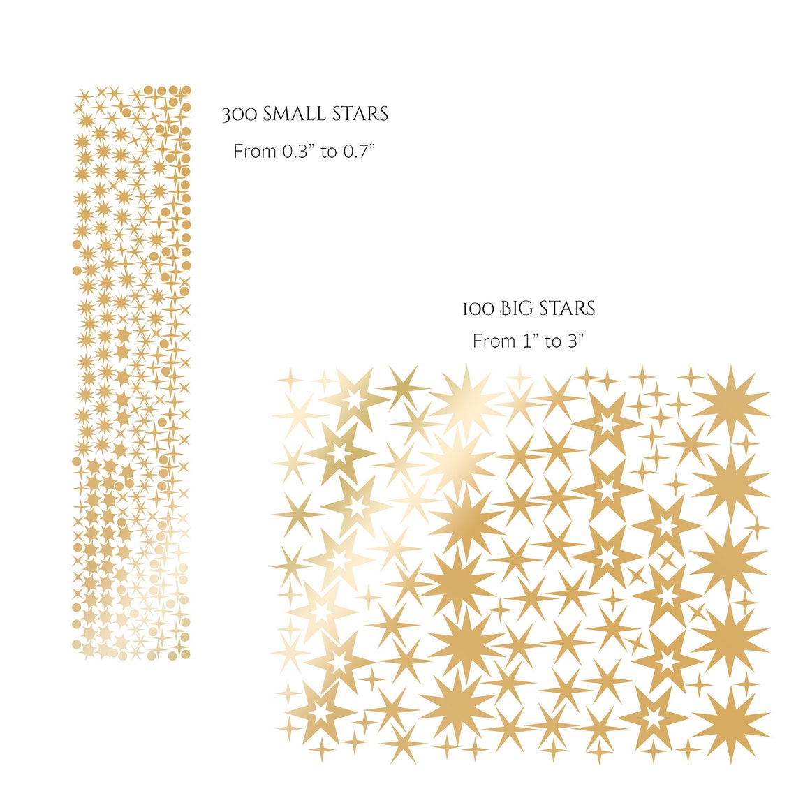 Stars decal set star decor modern wall decal decal for | Etsy