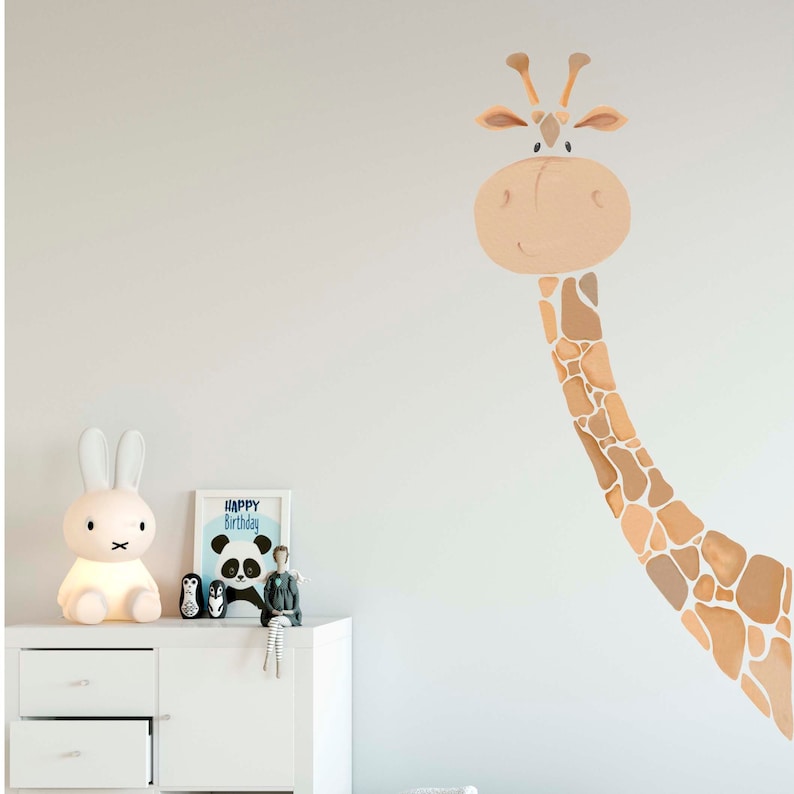 Giraffe Vinyl Wall Decal, Toddler Watercolour Room Decor, Animal Wall ...