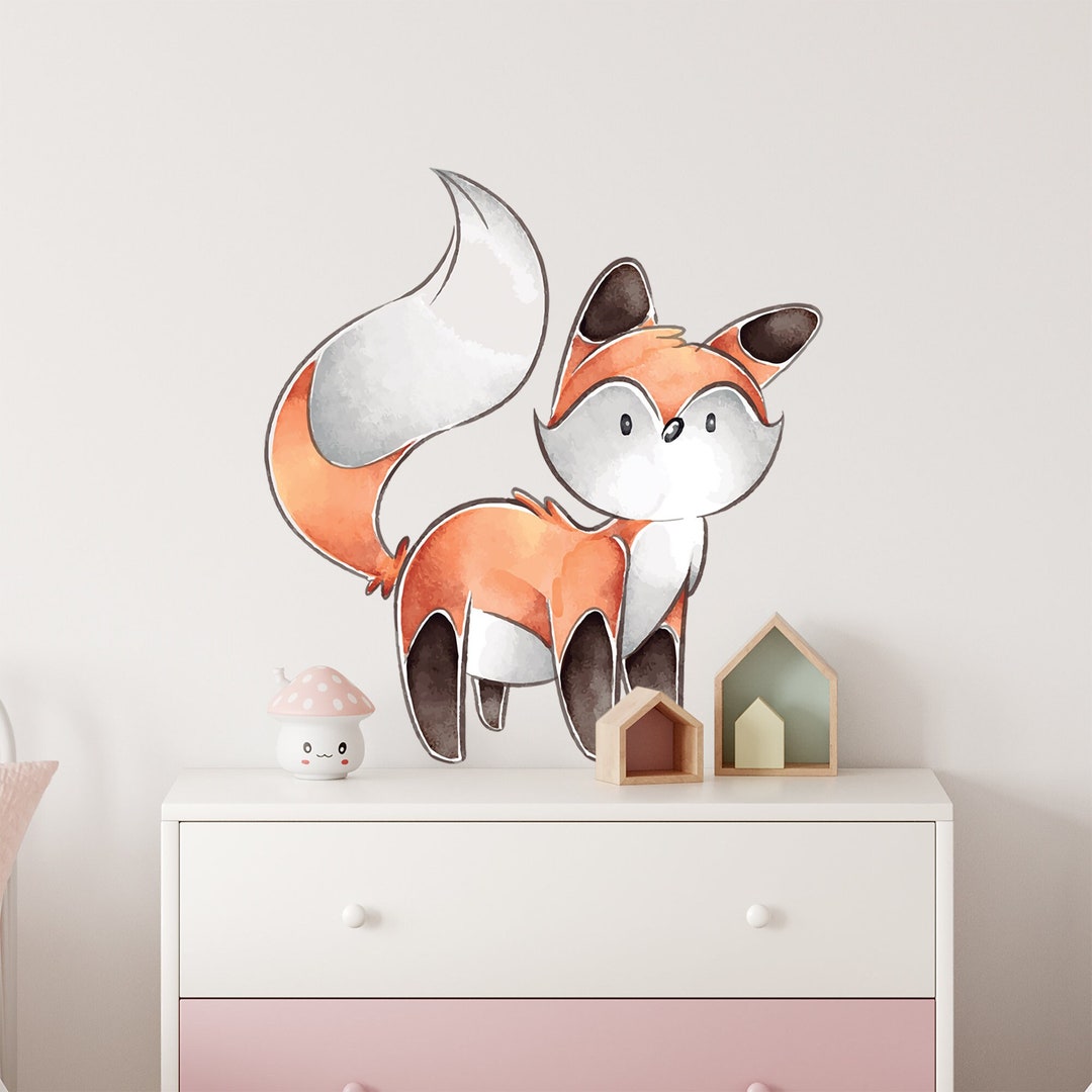 Fox Wall Decals, Kids Nursery Decor, Peel and Stick Removable Vinyl ...