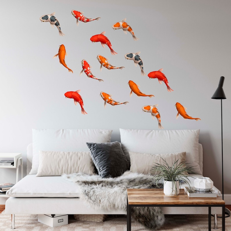 Boho Koi Fish Wall Decals, Modern Nursery Decor - Etsy