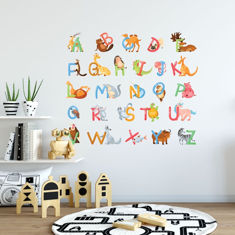 Alphabet Wall Decal - Etsy