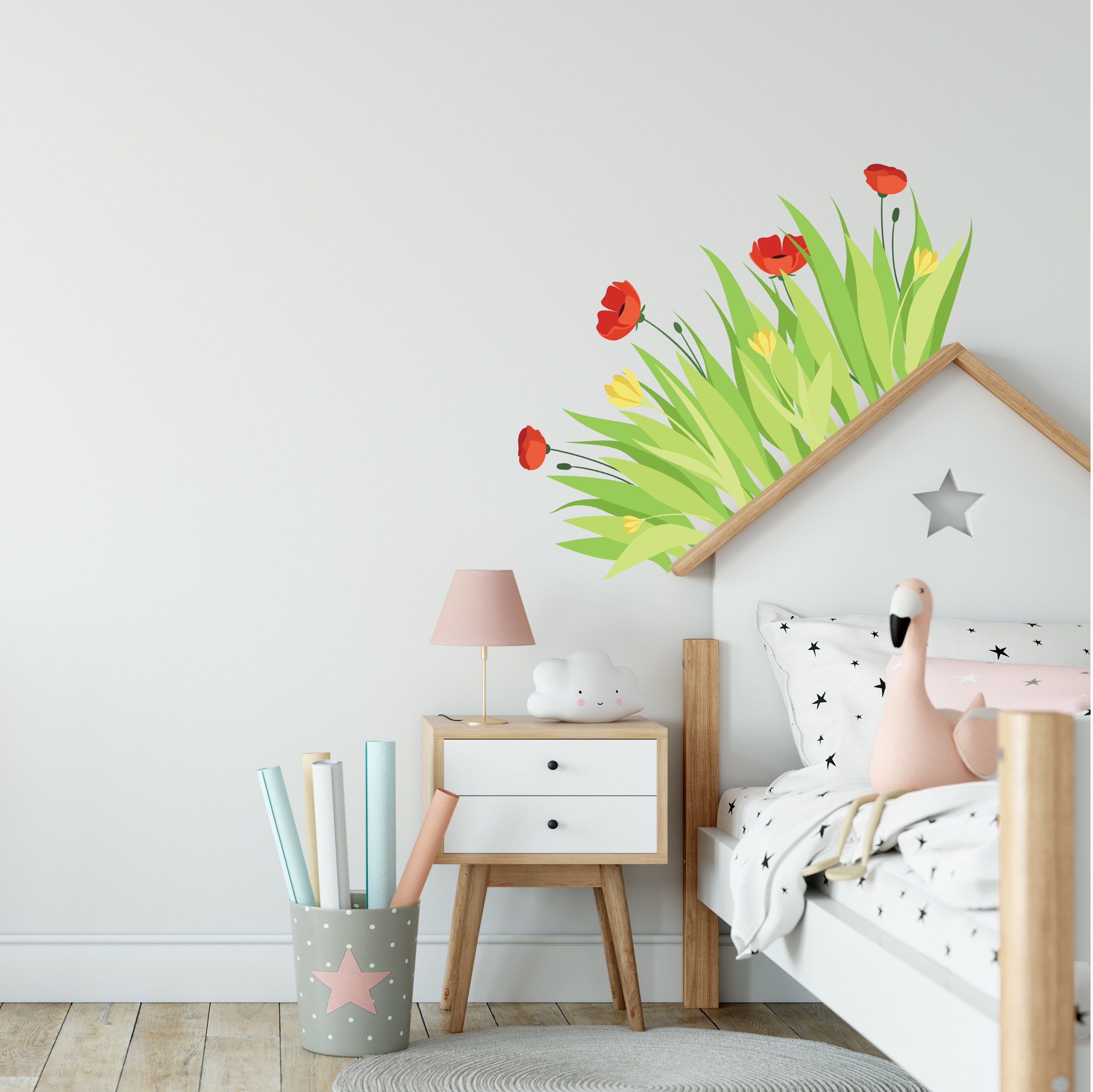 Green Grass Wall Sticker Vinyl Wall Decals for Kids Room Grass Wall Sticker Flowers Wall Sticker Wall Sticker Boho Style Etsy Ireland