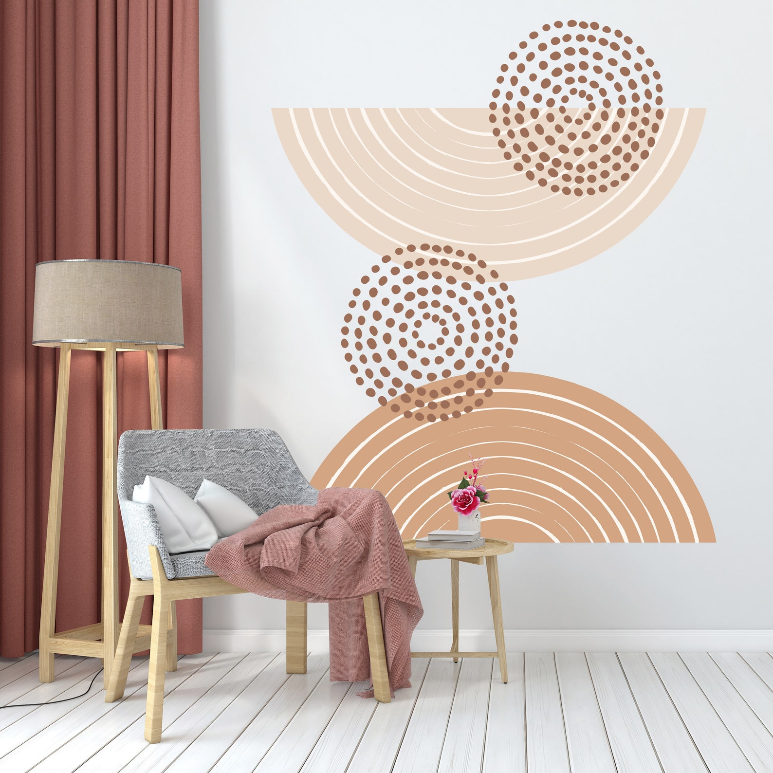 Circle Wall Decal Modern Wall Decal Wall Decal Boho Wall - Etsy