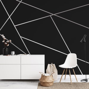 Silver Geometric Line Wall Decals - Peel and Stick, Indie Room Decor - Etsy