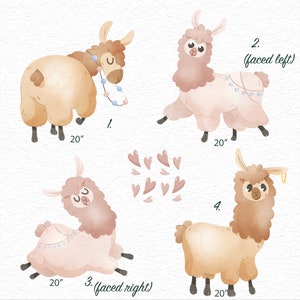 Watercolor Nursery, Watercolor Decals, Lama Nursery Art, Lama Decal ...