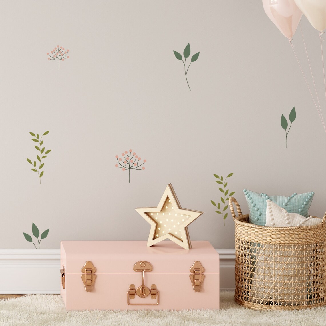 Olive Tree Wall Decal Girl Nursery Decal Floral Wall Decals - Etsy