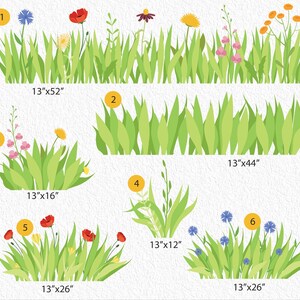 Green Grass Wall Sticker Vinyl Wall Decals for Kids Room, Grass Wall ...