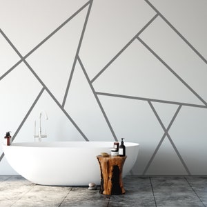 Geometric Wall Decal, Geometric Line, Wall Sticker, Peel and Stick ...