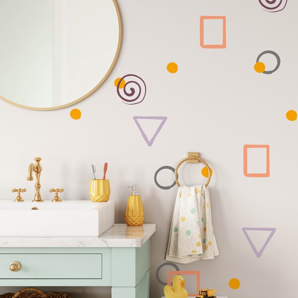 Geometric Wall Decal - Etsy