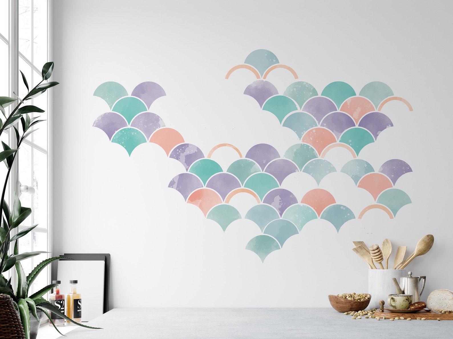 Mermaid Scale Wall Decals Pastel Wall Stickers for Nursery - Etsy