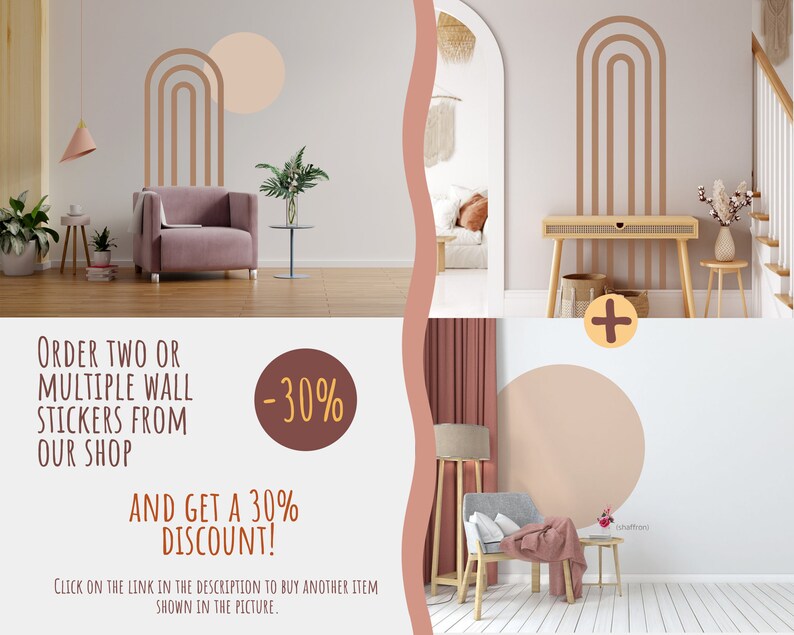 Large Arch Wall Decal Geometric Wall Decal Modern Decal - Etsy