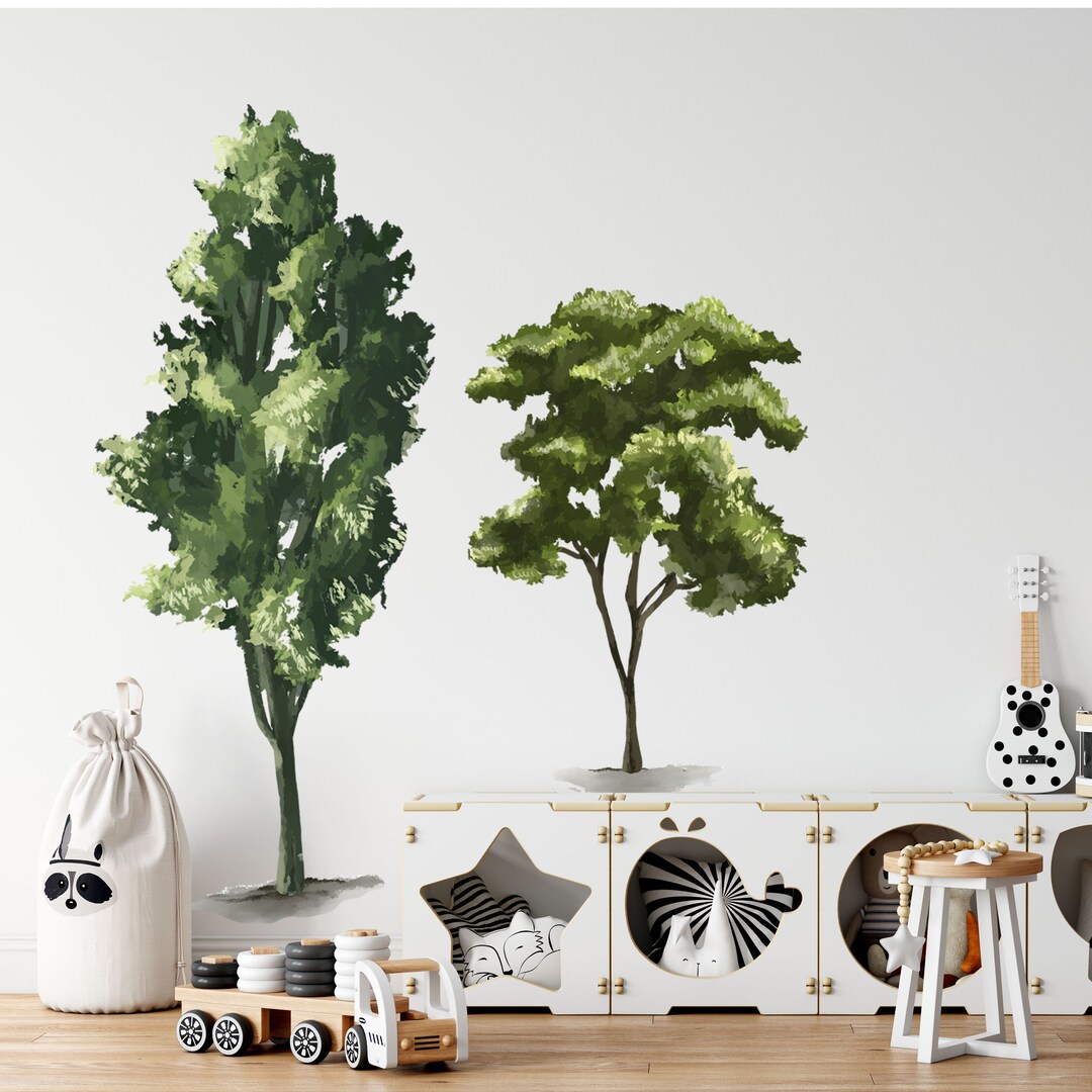 Tree Wall Decal Large Tree Decal Woodland Decal Forest Wall - Etsy