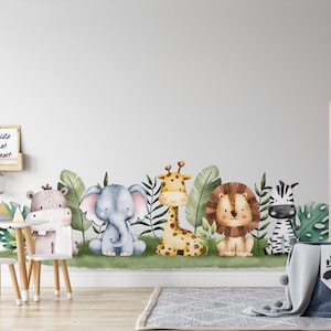Cute Animals Sticker Wall Decals for Kids Room, Baby Animals Sticker ...